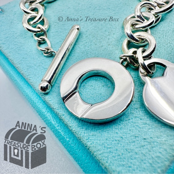Tiffany & Co. | Jewelry | Tiffany Co 925 Silver Med Rtt Heart Tag Toggle 75 Bracelet Pouch ...